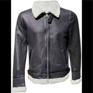 leather in handz | Jackets & Coats | Sheepskin Shearling Leather Bomber ...